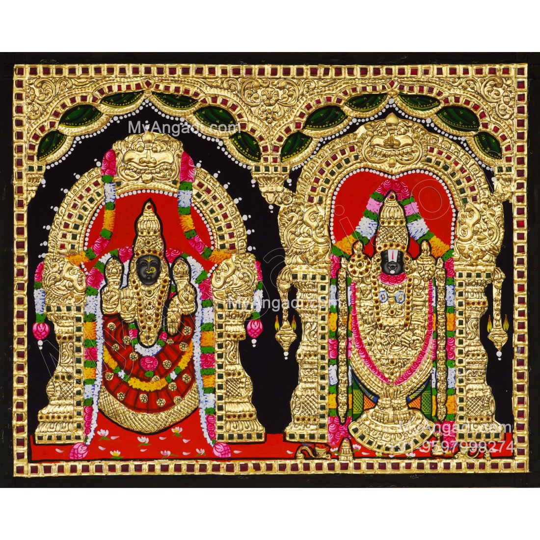 Balaji Thayar Tanjore Painting, Balaji Thayar Tanjore Paintings Online ...
