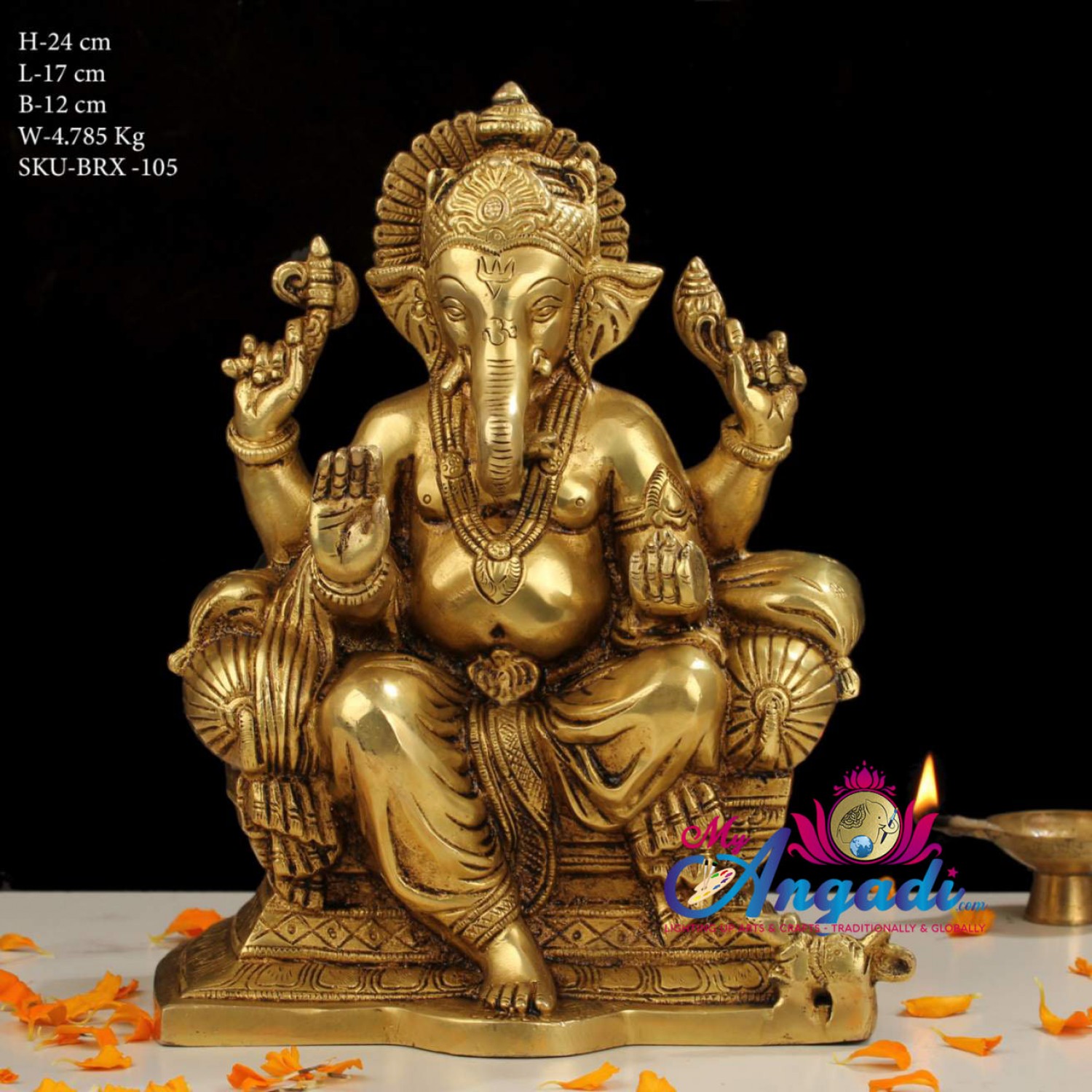 Ganapathy Brass Statue- MyAngadi.com