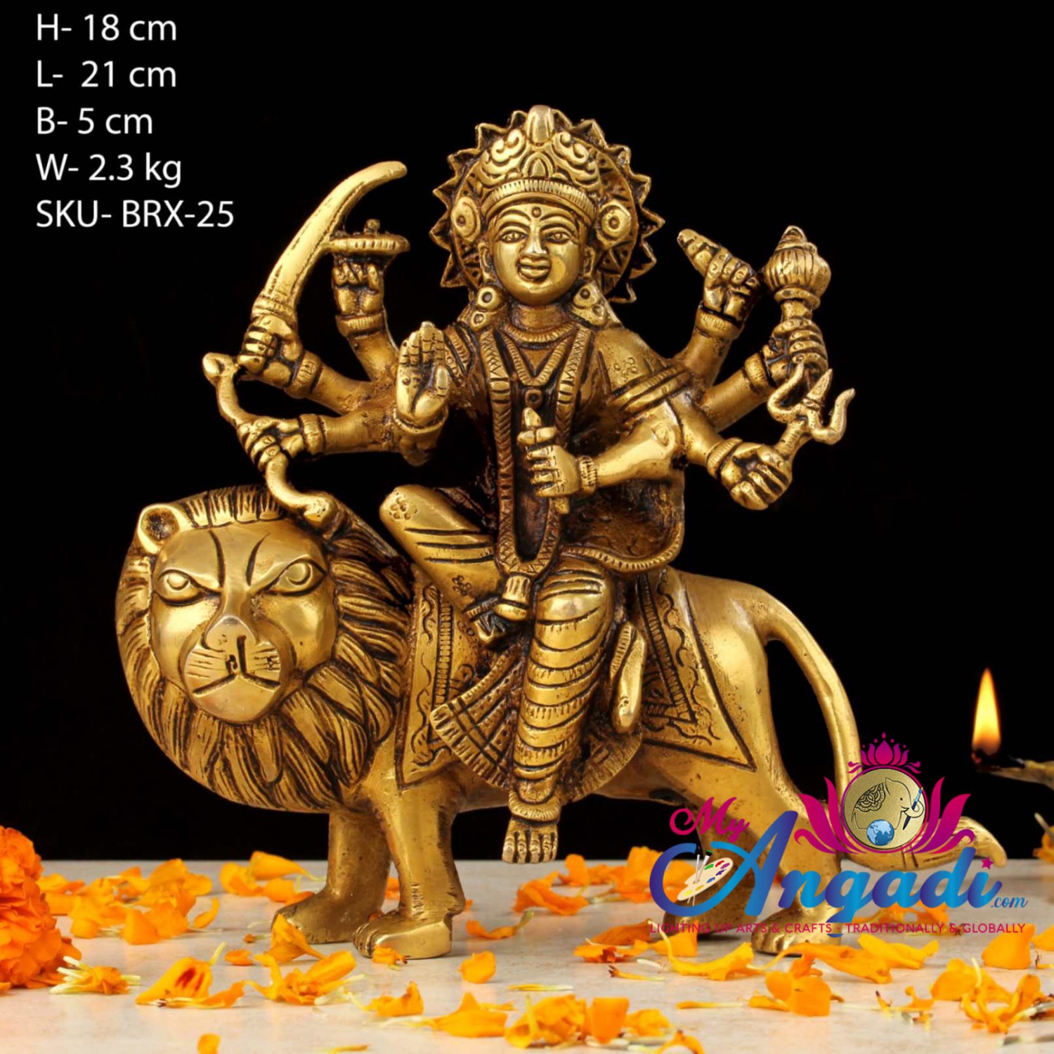 Durga Devi Brass Statue- MyAngadi.com