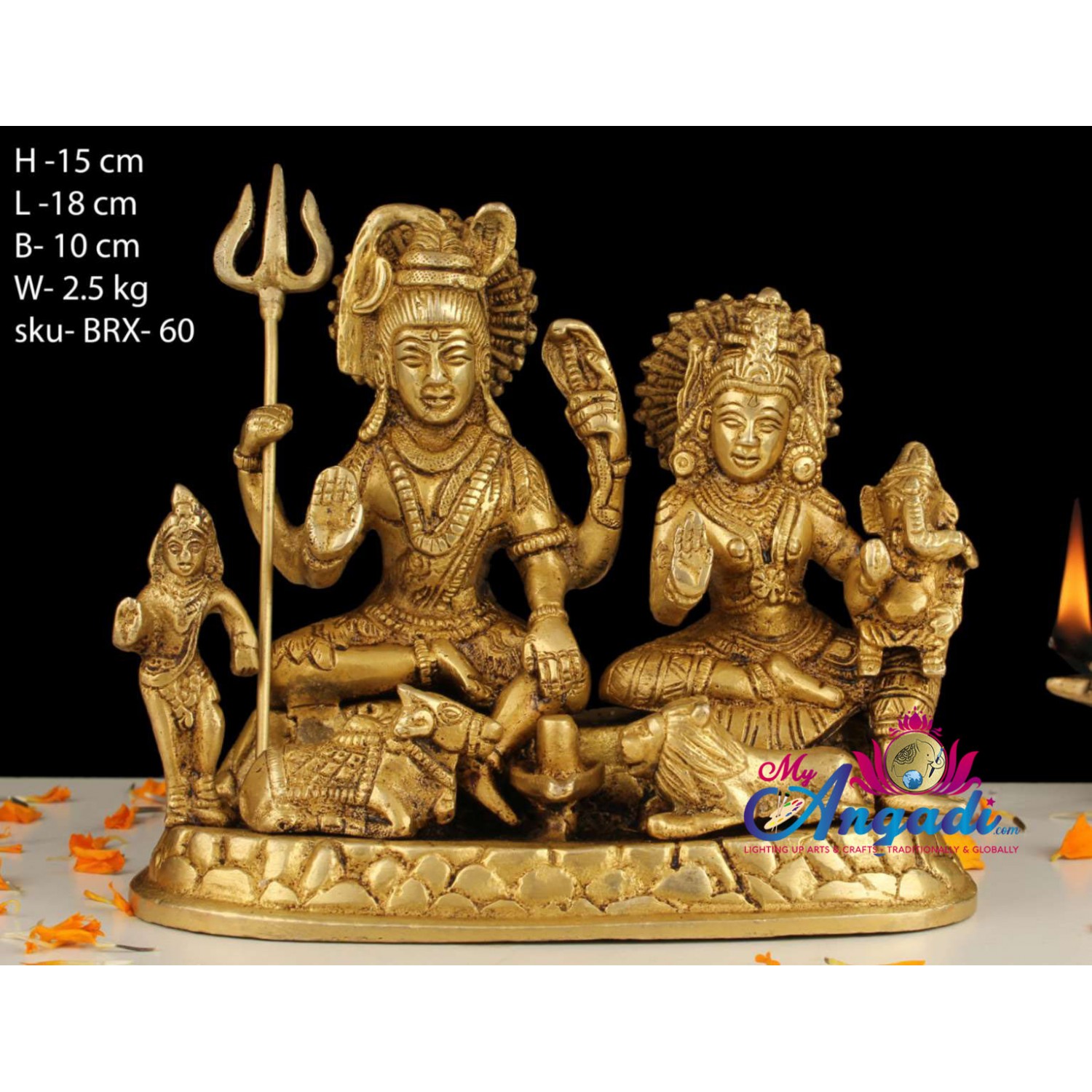 Shivan Family Brass Statue- MyAngadi.com