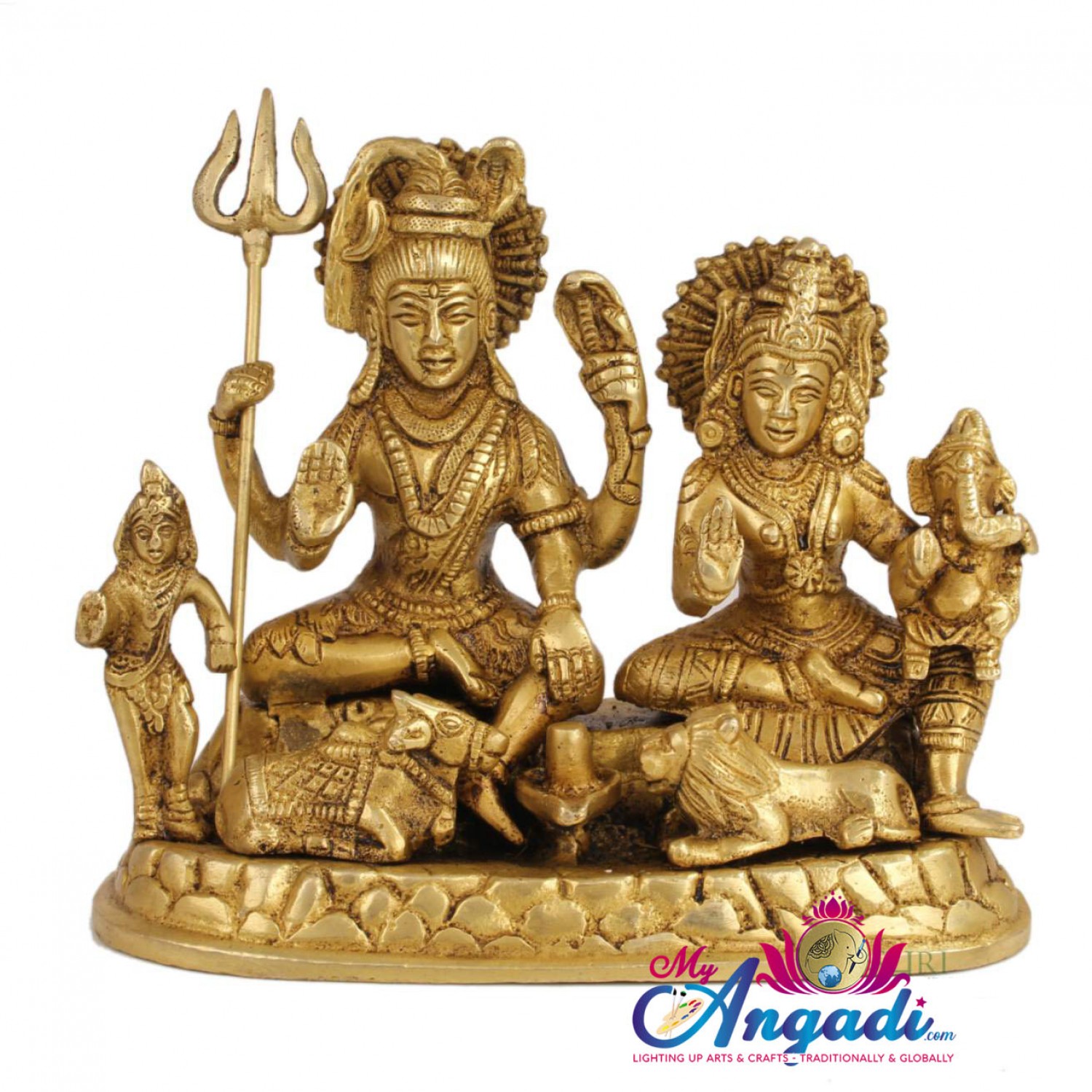 Shivan Family Brass Statue- MyAngadi.com