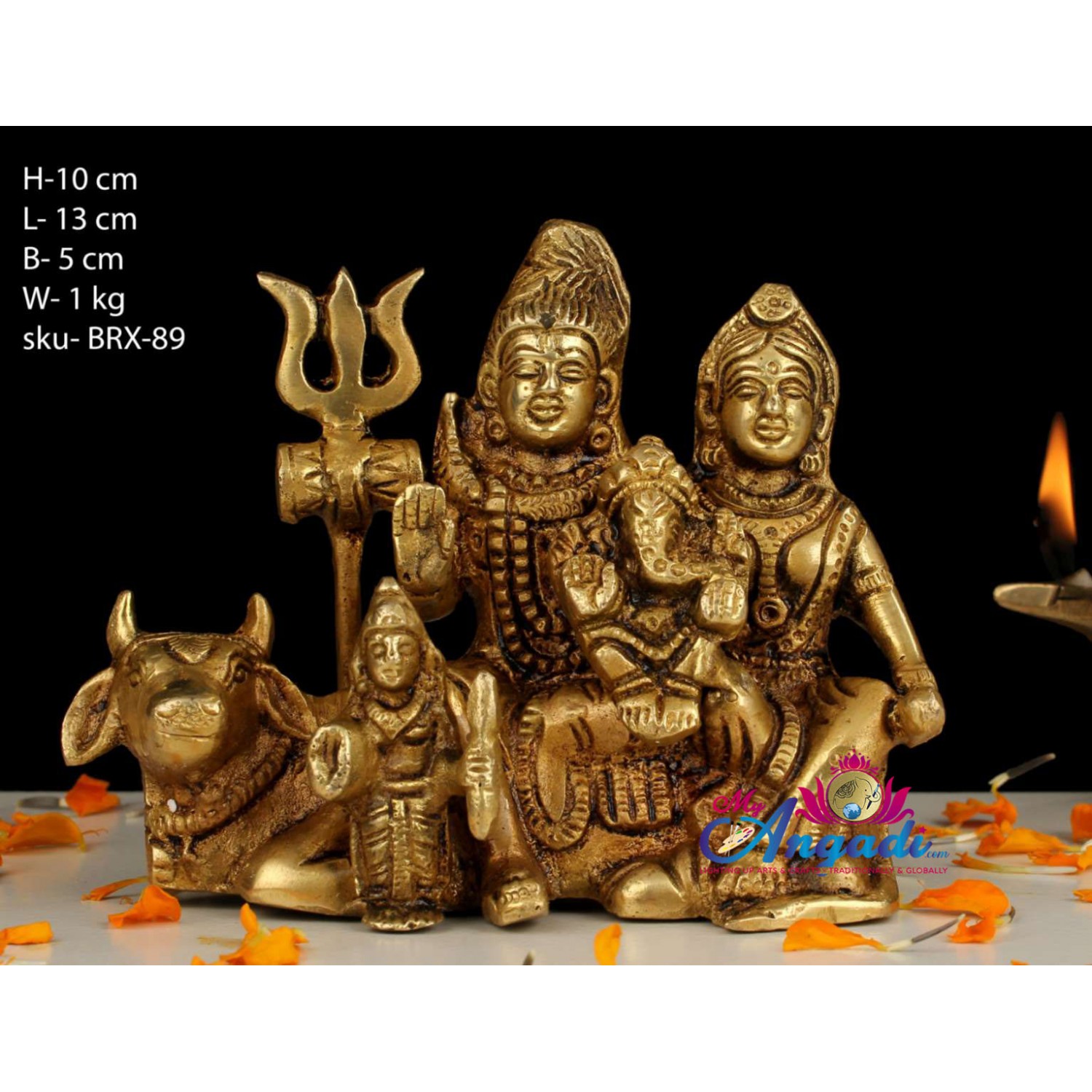Shiva Family Brass Statue- MyAngadi.com