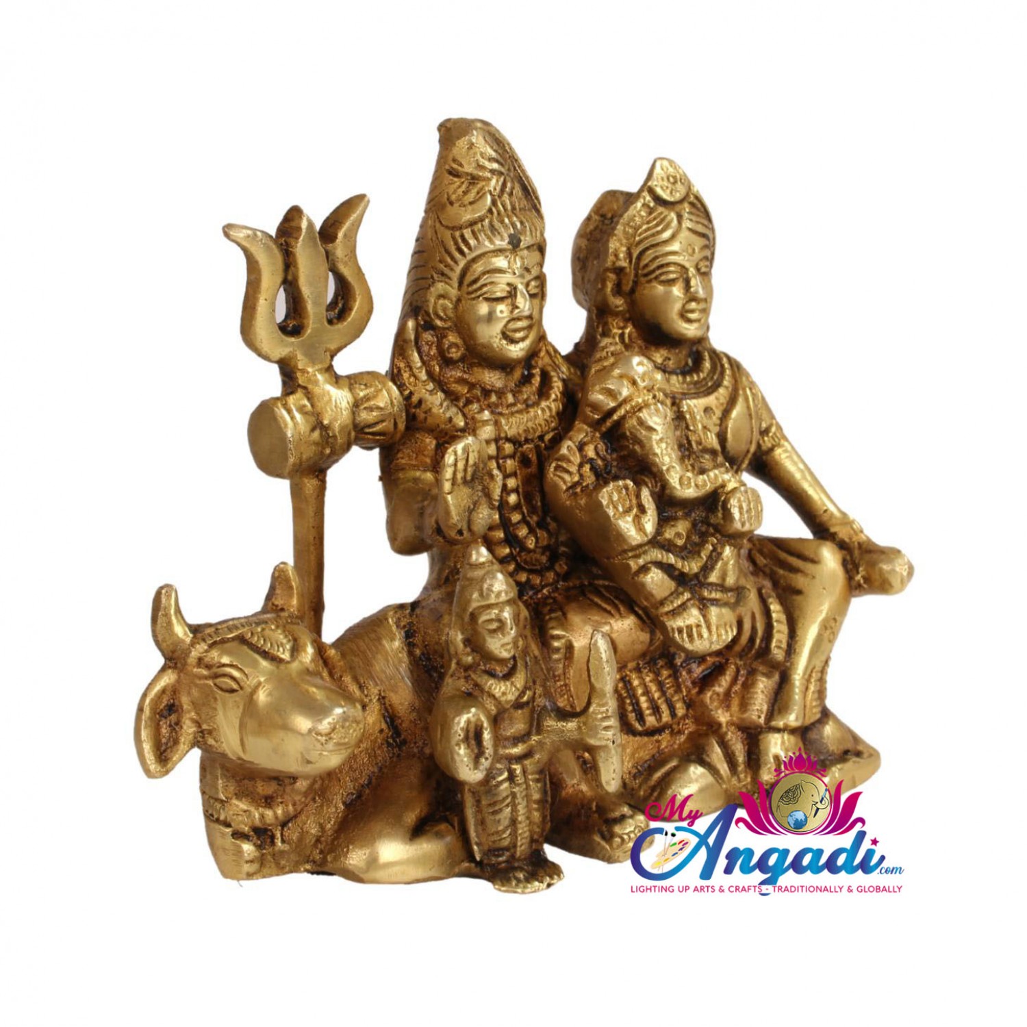 Shiva Family Brass Statue- MyAngadi.com