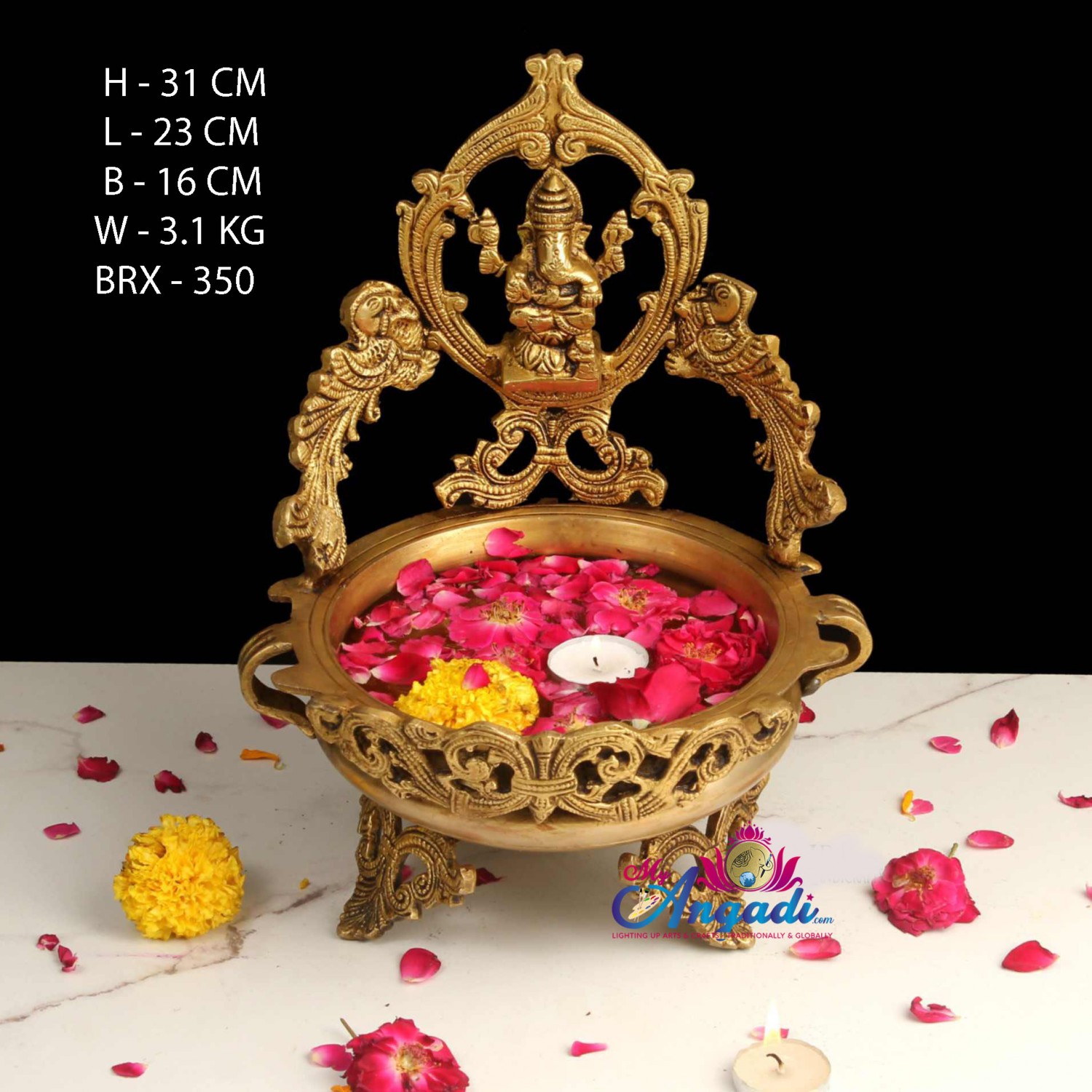 Brass Ganesha Uruli - MyAngadi.com