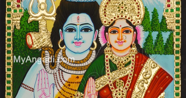 Shivan Parvathi Tanjore Paintings