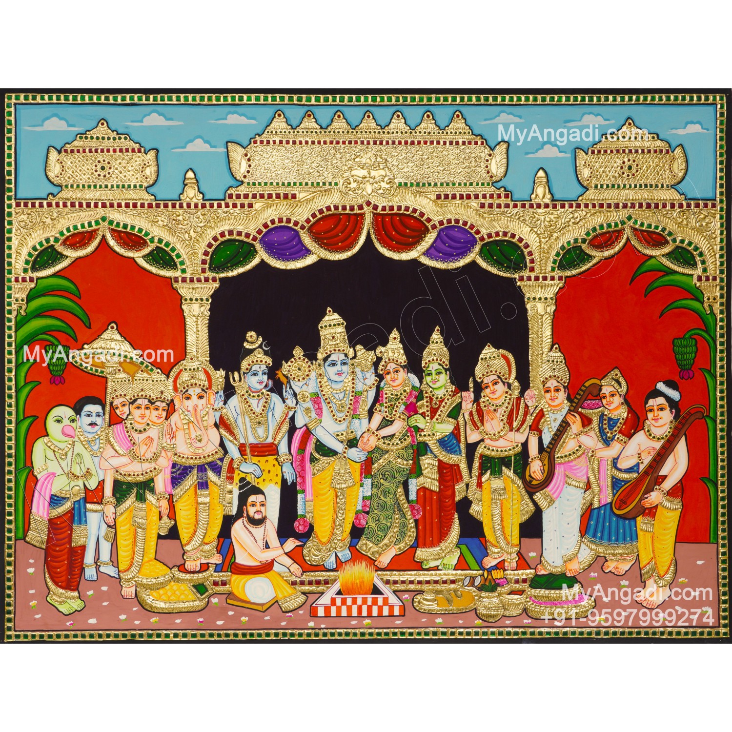 Srinivasa Kalyanam Tanjore Painting - Buy Tanjore Paintings Online ...