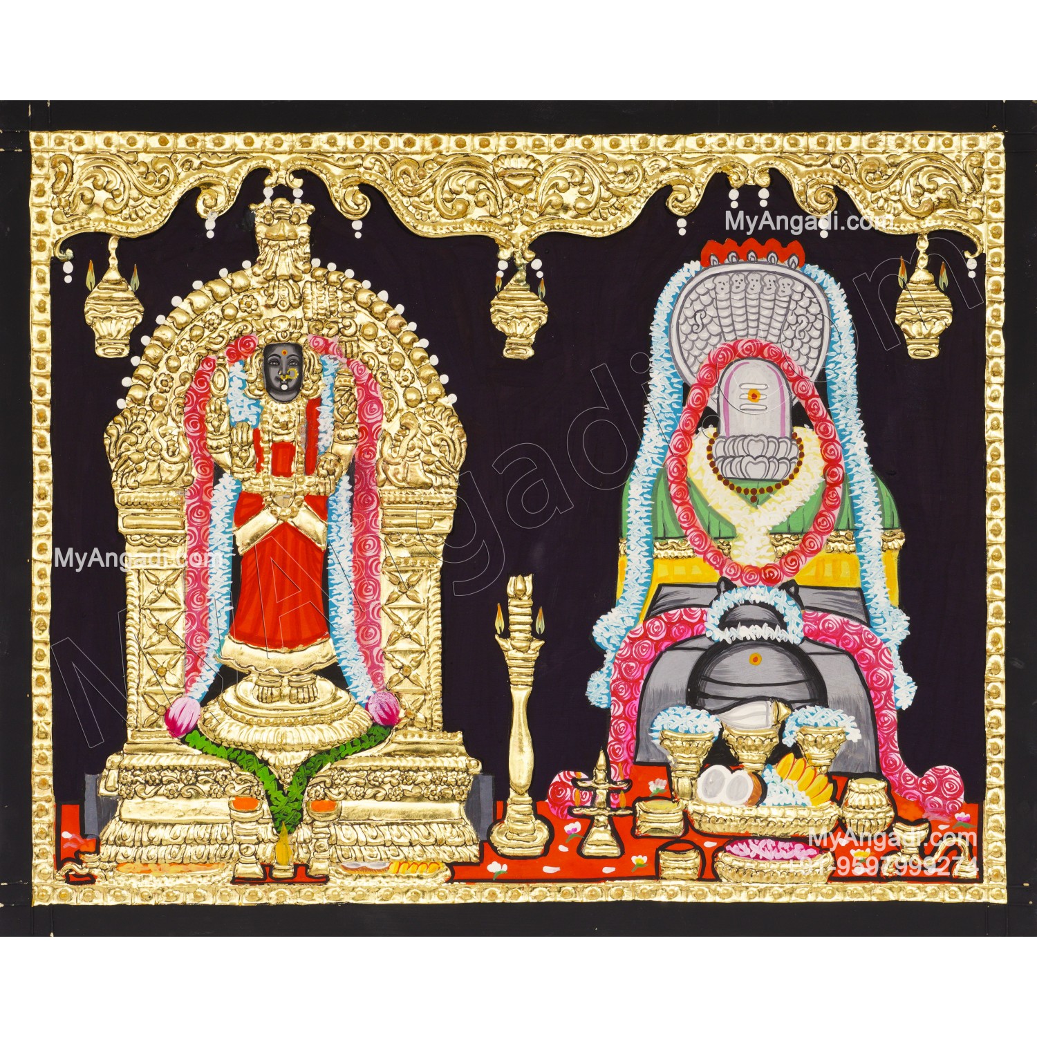 Vaitheeswaran Thaiyal Nayagi Tanjore Painting - Buy Tanjore Paintings ...