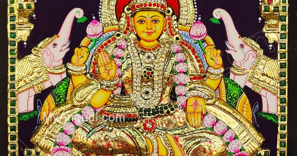 Gaja Lakshmi 3D Embossed Tanjore Painting, Buy Gajalakshmi 3D Embossed ...