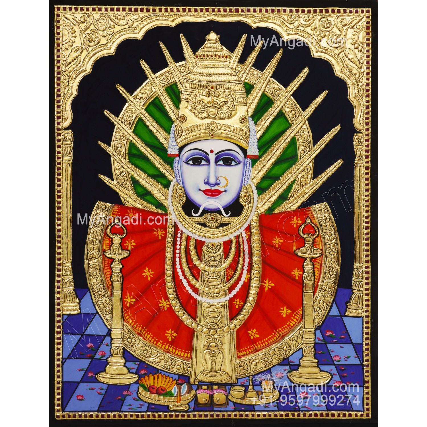 Yellama Devi – Renuka Devi Tanjore Painting, Amman Tanjore Painting ...