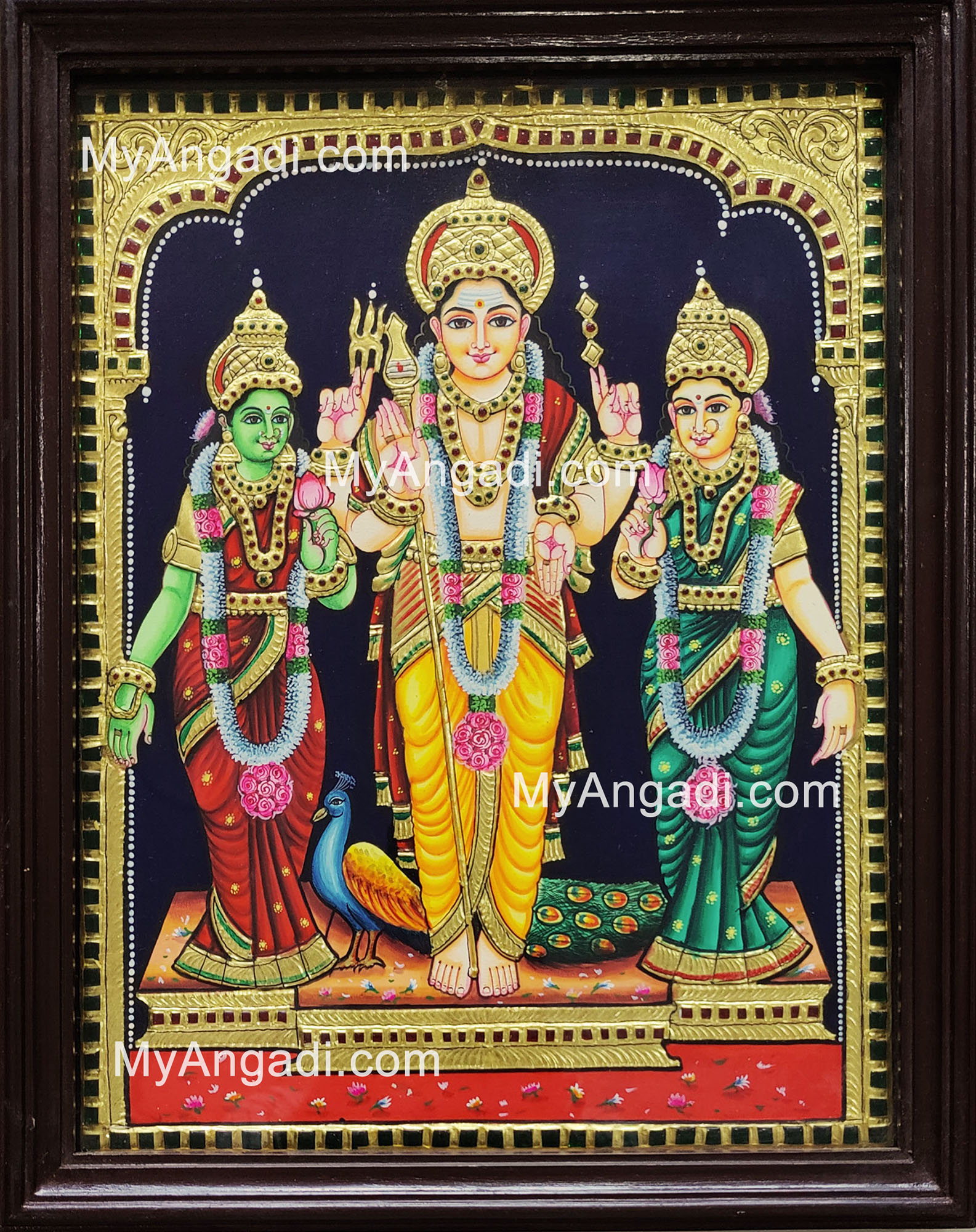 Lord Murugan With Valli Deivanai