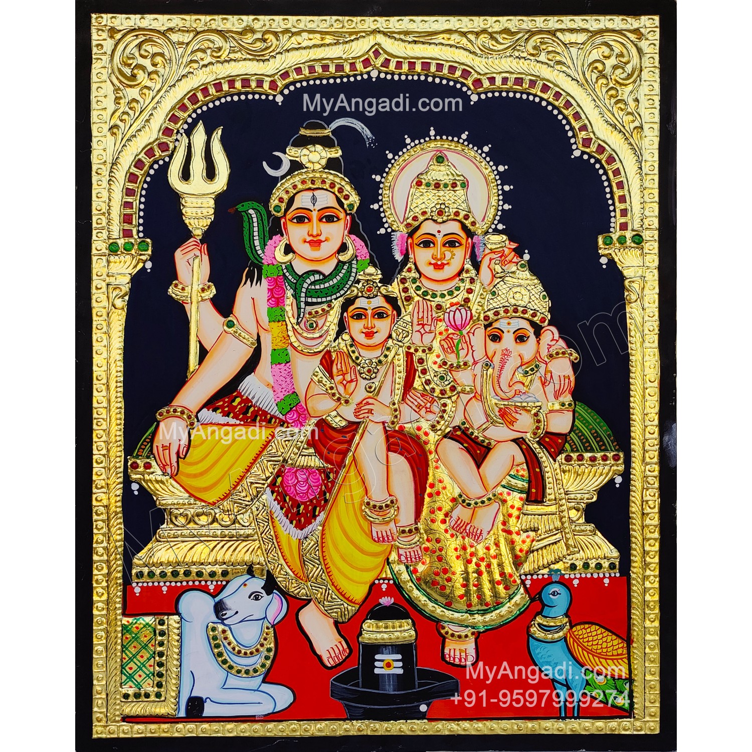 Shiva Family Tanjore Painting
