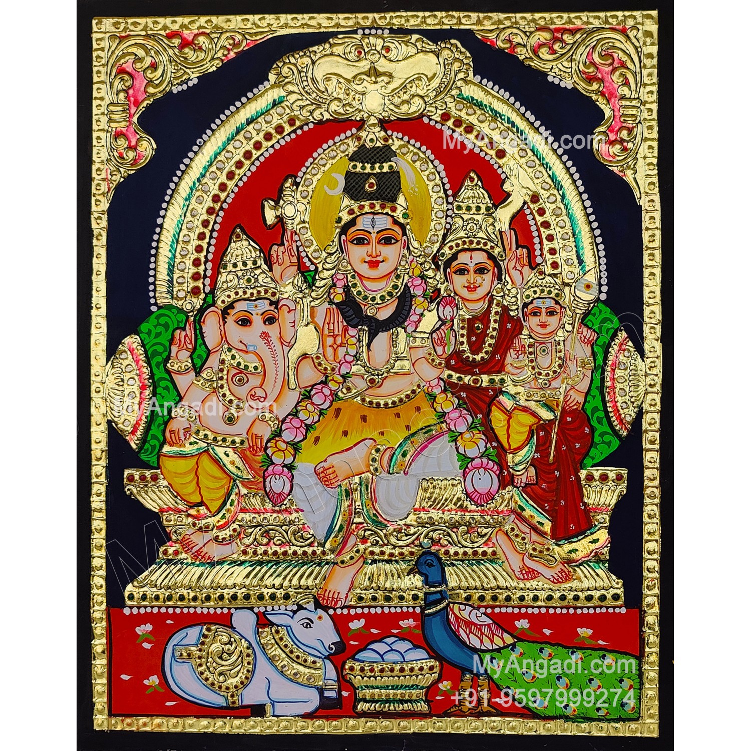 Shiva Family Tanjore Painting