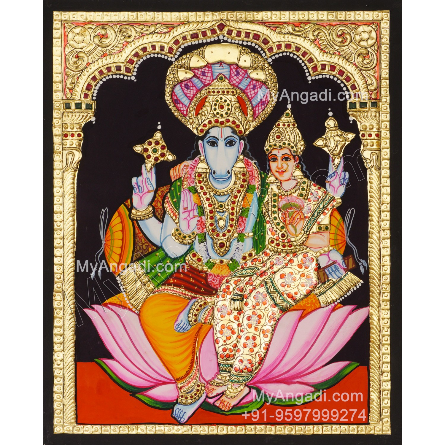 Hayagrivar Lakshmi Tanjore Painting