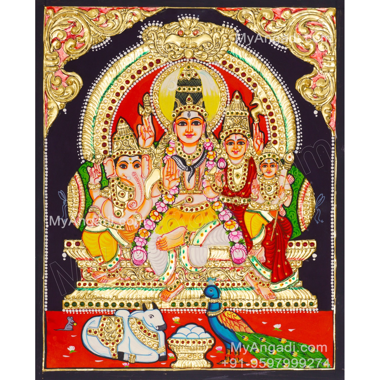 Shiva Family Tanjore Painting