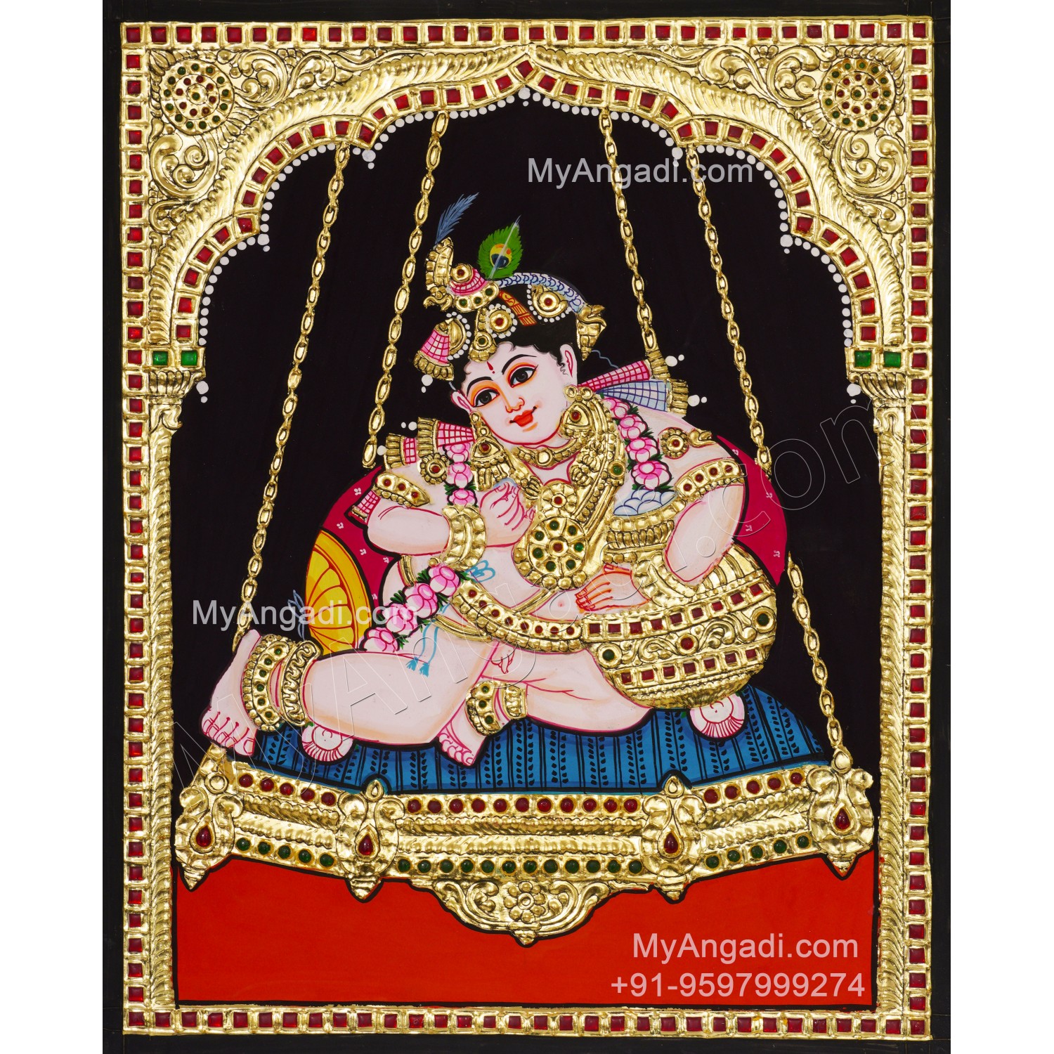 Krishna Tanjore Painting