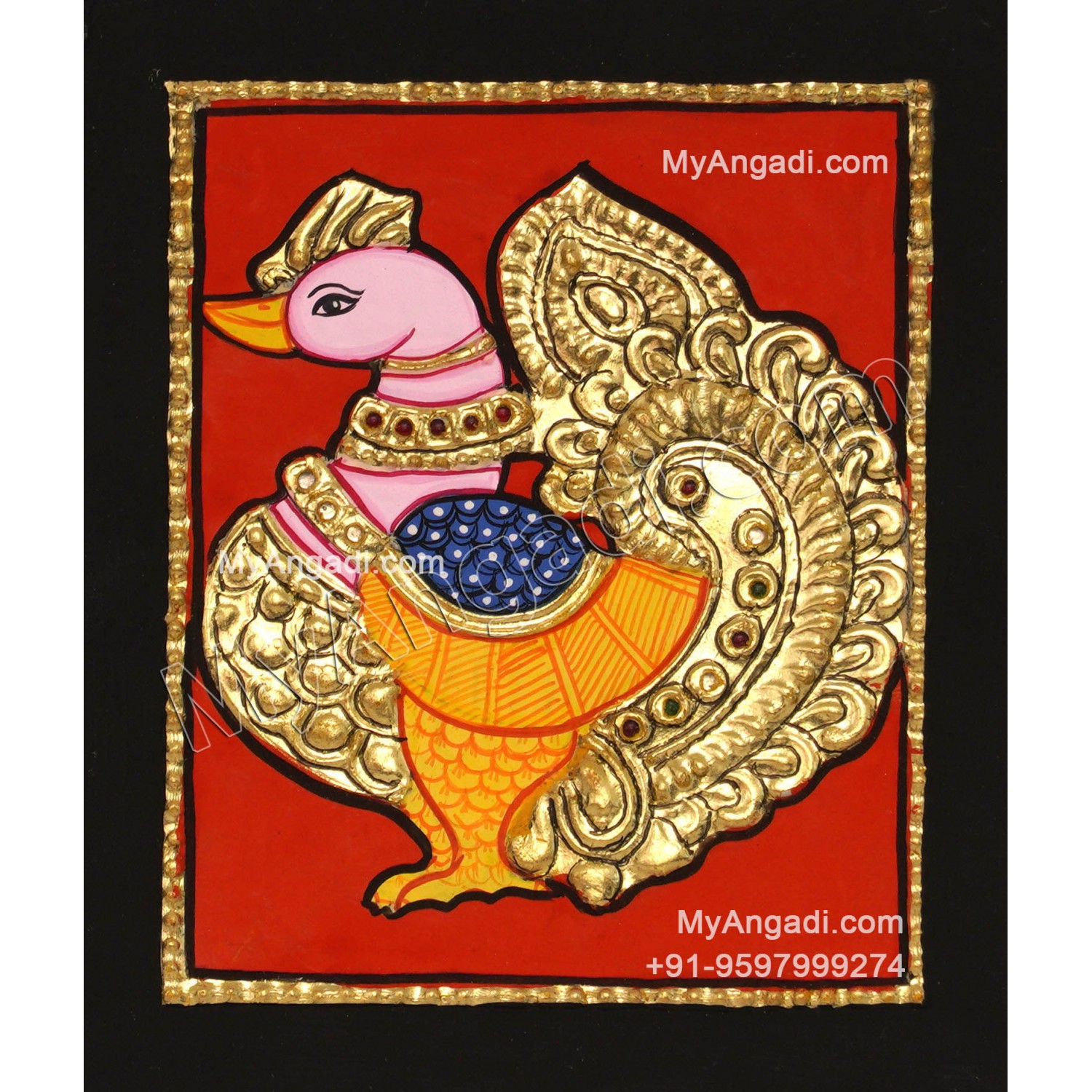 Small Peacock Tanjore Paintings