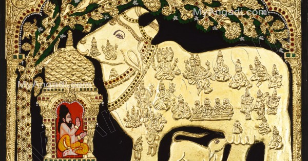 Komatha with Saint Tanjore Painting