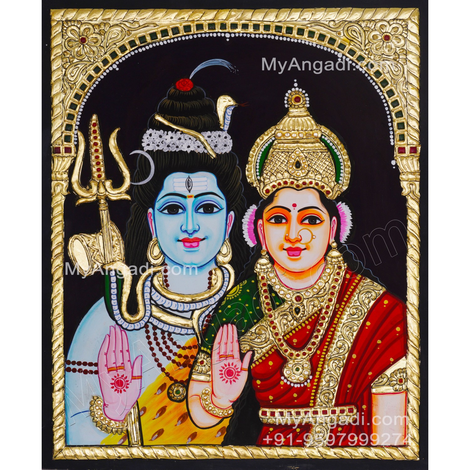 Sivan Parvathi Tanjore Painting Sivan Parvathi Tanjore Painting