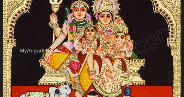 Shiva Family Tanjore Painting
