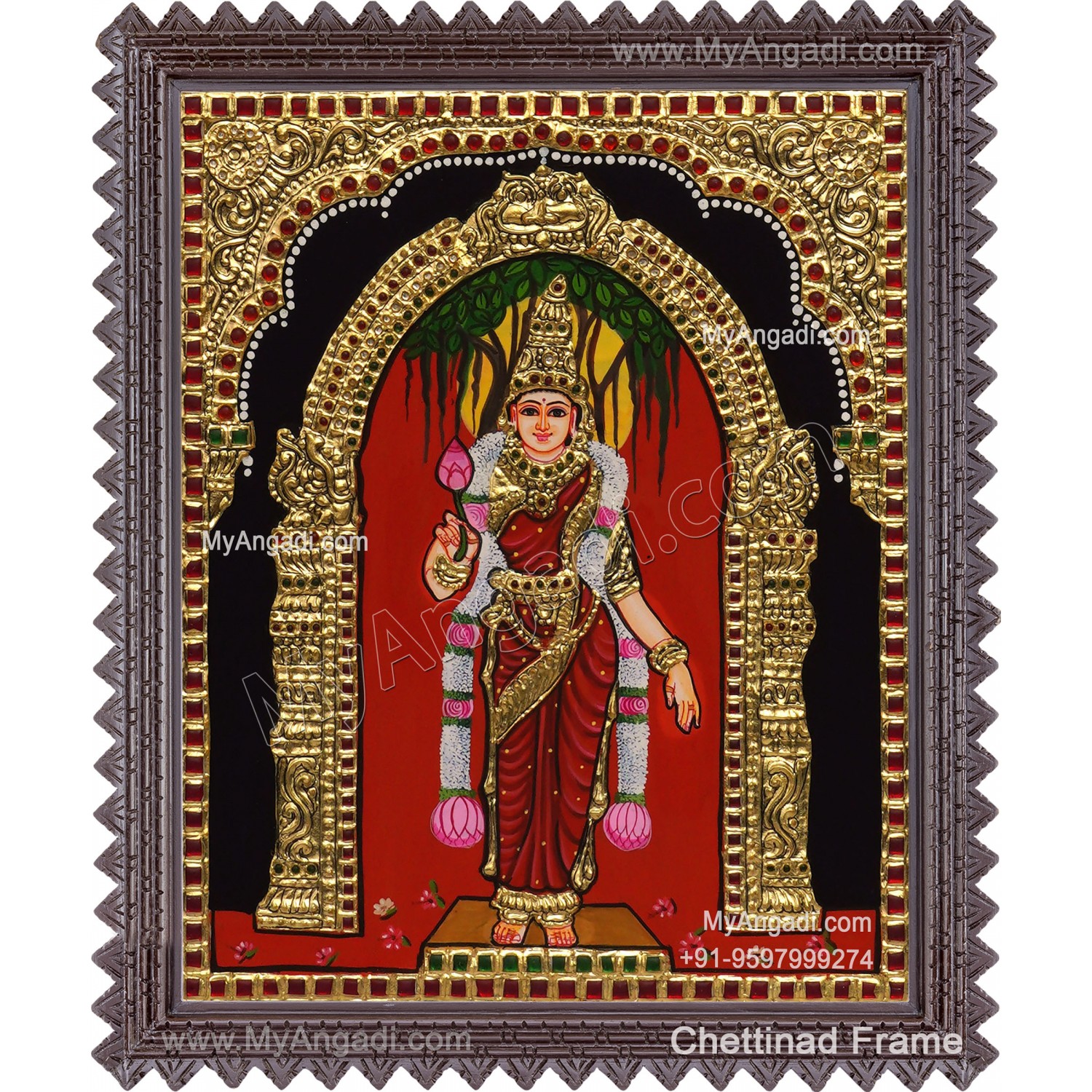 Kethara Gowri Amman Tanjore Painting