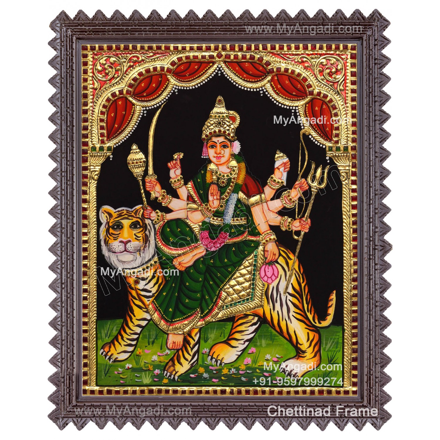 Durga Devi Tanjore Painting
