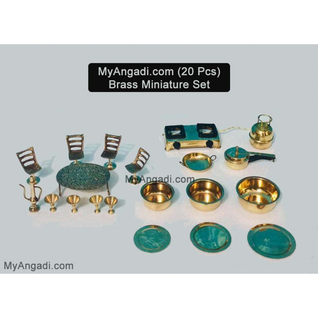 Kids Miniature Set - Brass Material - 20 Pcs Set
