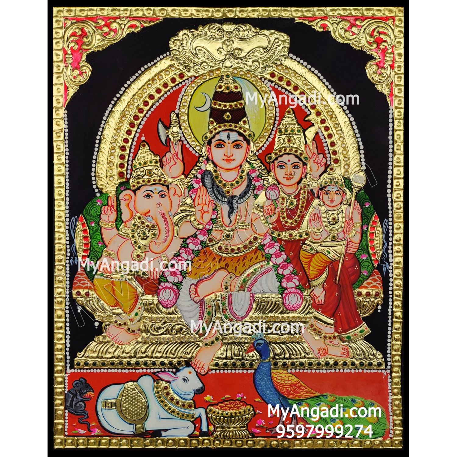 Shiva Family Tanjore Painting