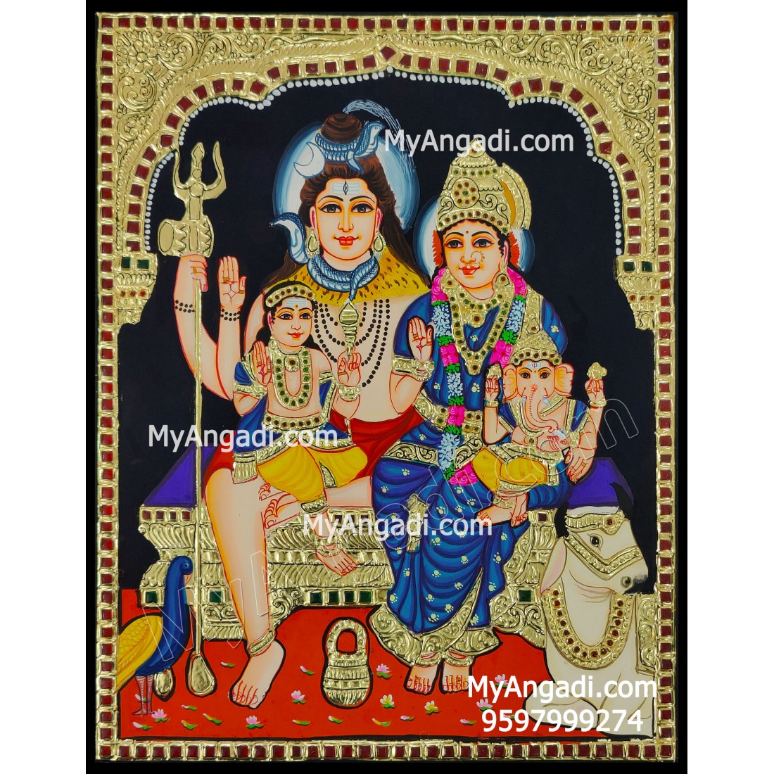 Shiva Family Tanjore Painting