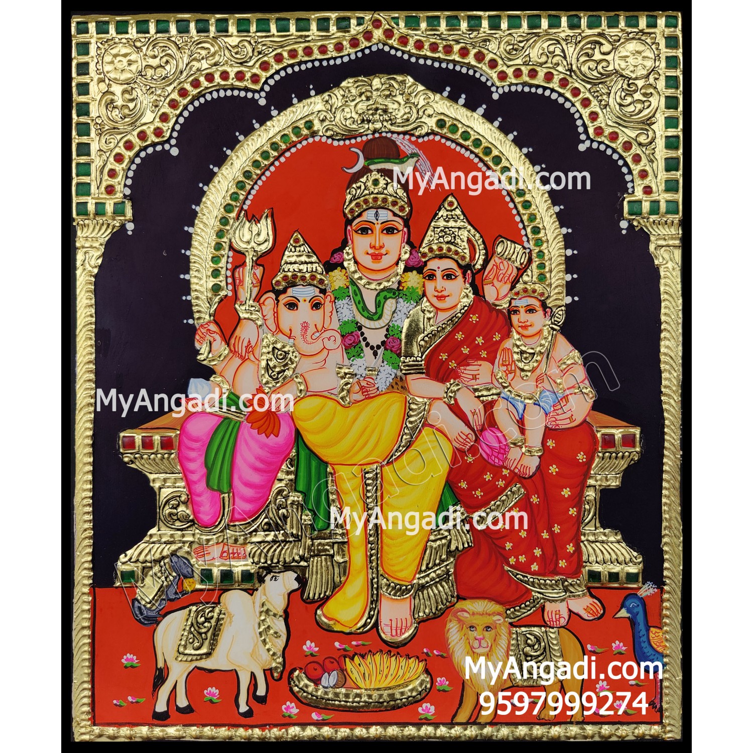 Shiva Family Tanjore Painting