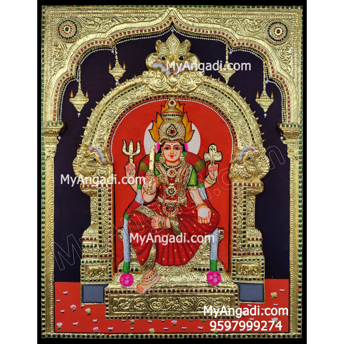 Mell Maruvathur Angala Parameshwari Amman Tanjore Paintings