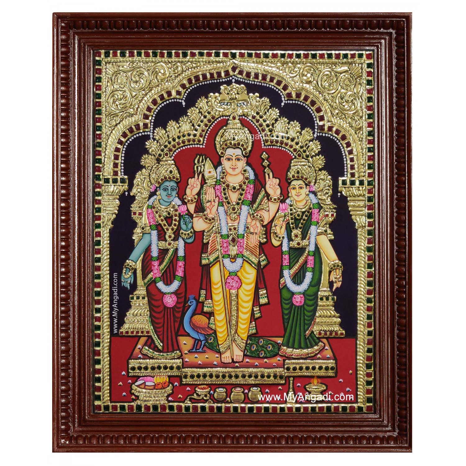 Murugan Valli Devasena Tanjore Paintings, Murugan Valli Devasena ...