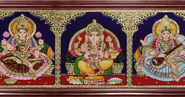 Panel Balaji Lakshmi Murugan Ganesha Saraswathi Tanjore Painting ...