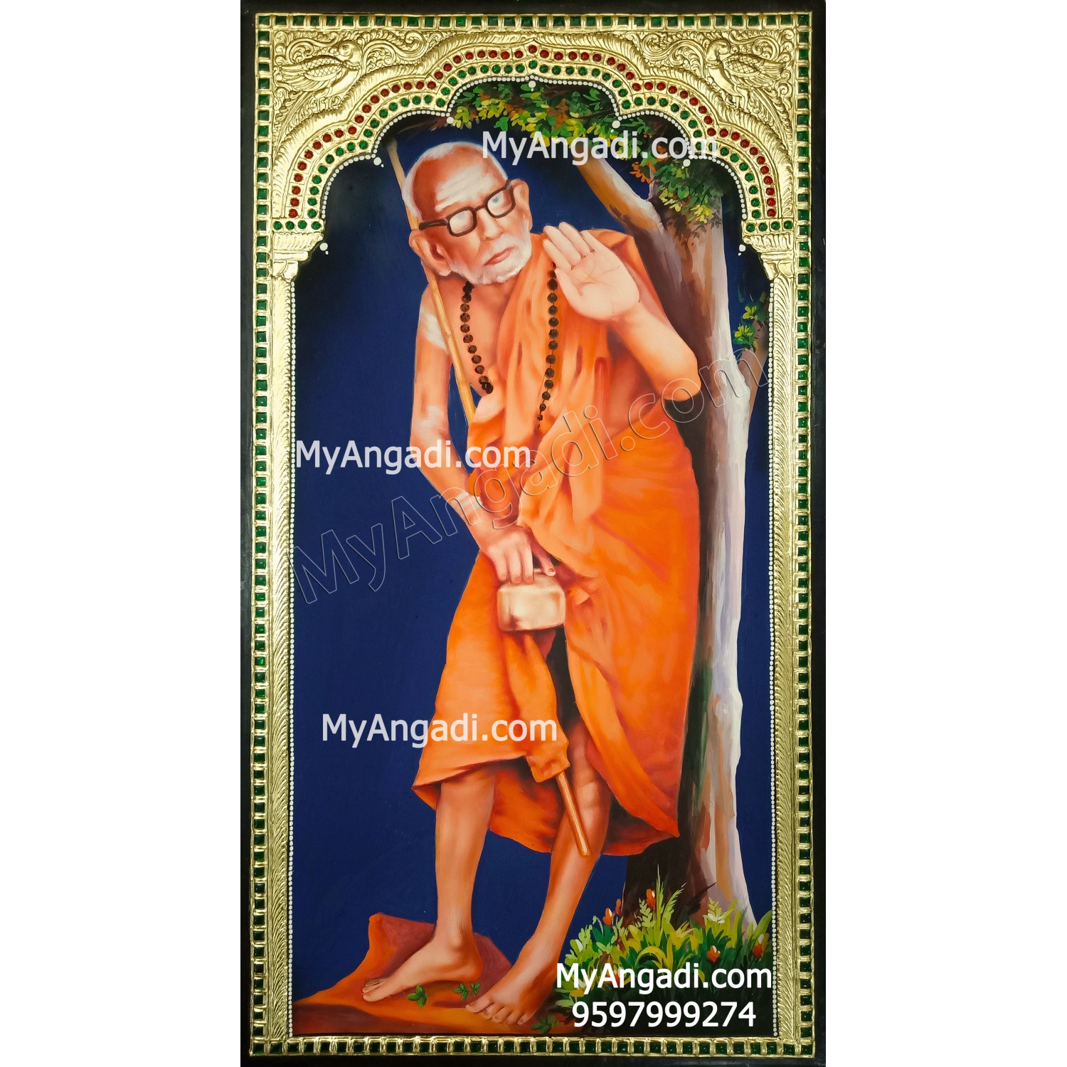 Kanchi Maha Periyavar Tanjore Painting, Buy Kanchi Periyavar Tanjore ...