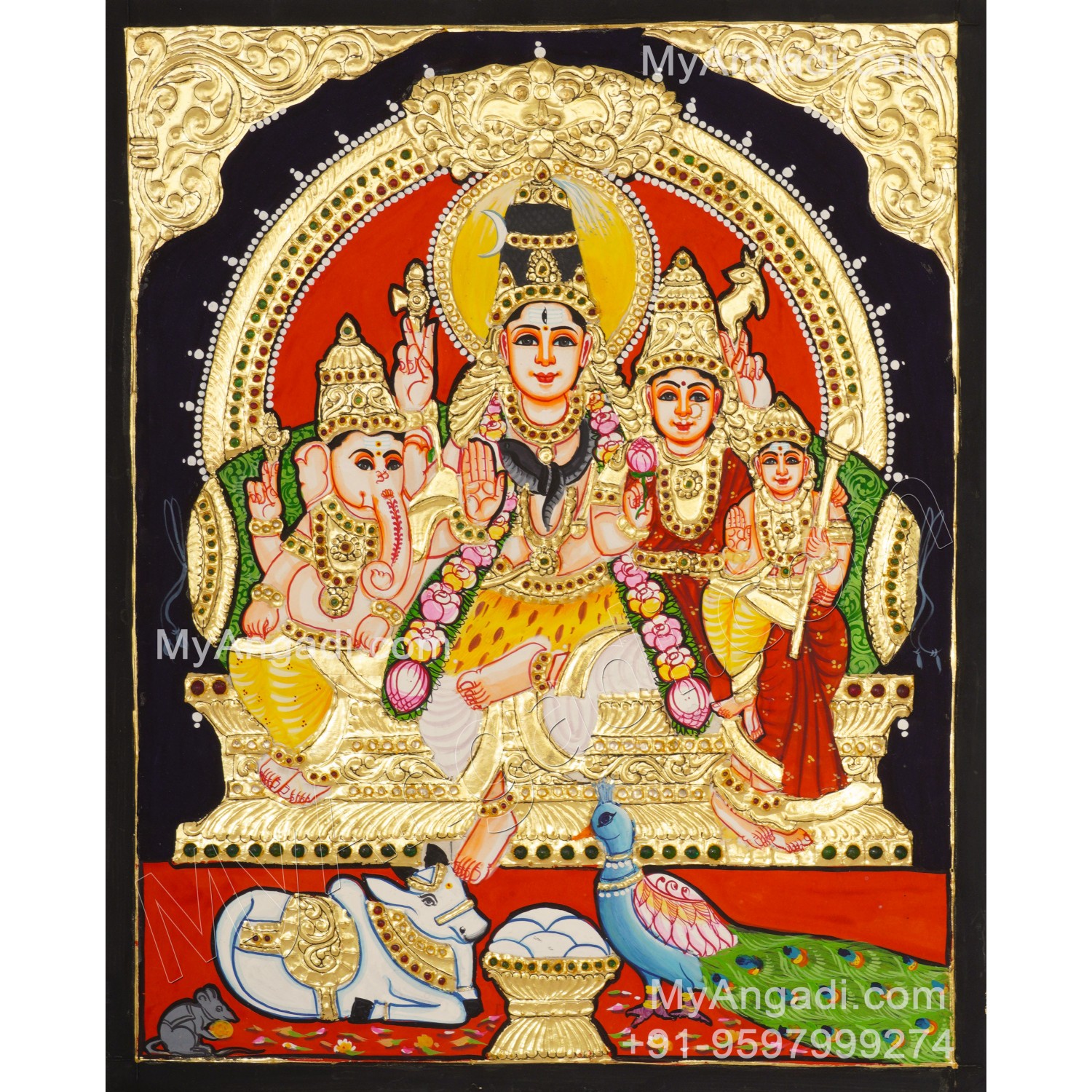 Shiva Family Tanjore Painting