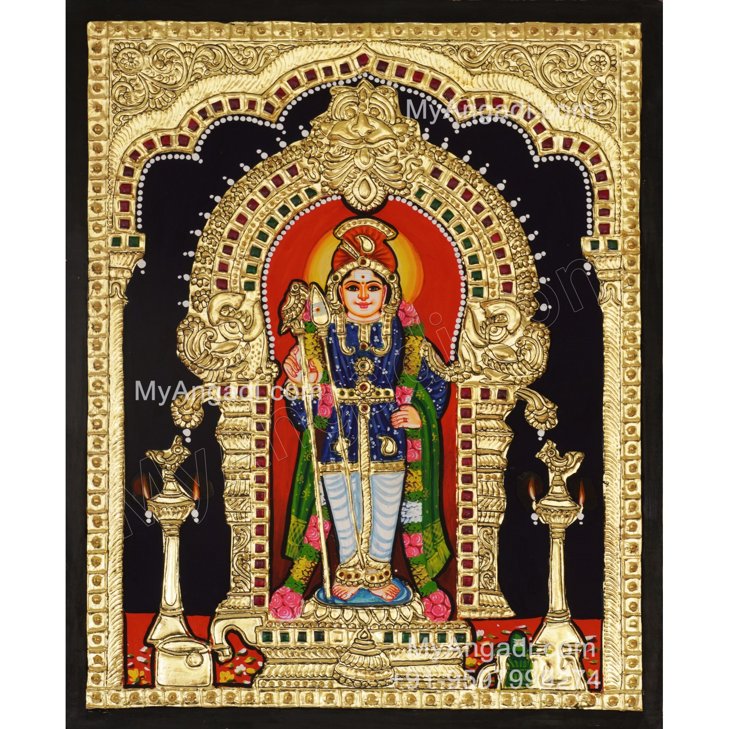 Pazhani Murugan Tanjore Painting - Buy Tanjore Paintings Online ...