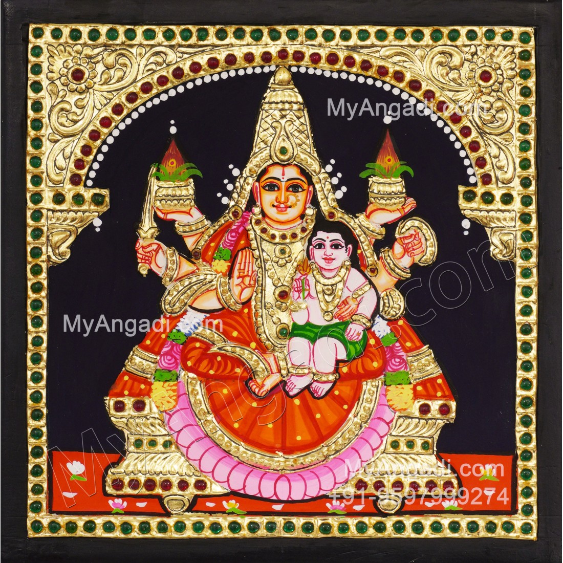 Santhana Lakshmi Tanjore Painting, Santhanalakshmi Tanjore Paintings ...