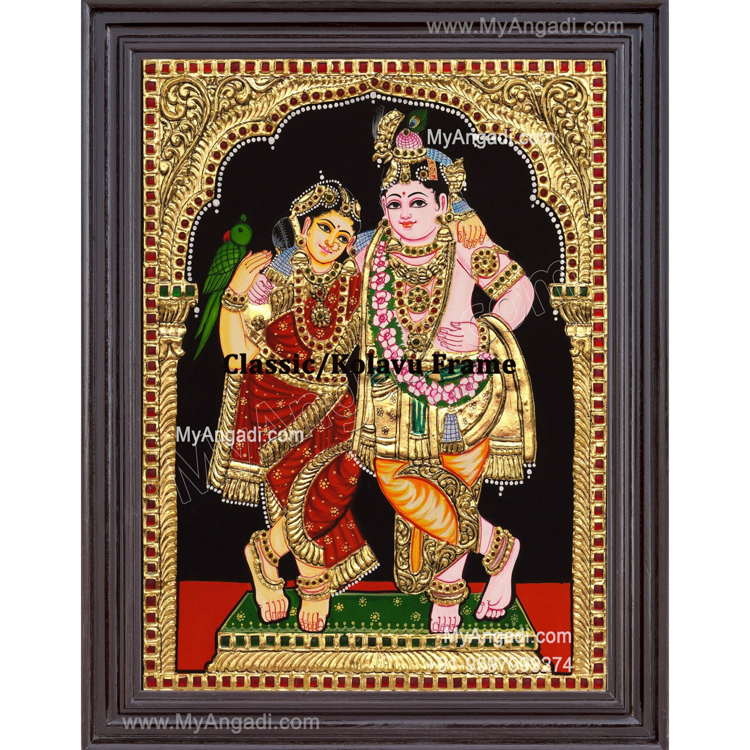 Rukmani Krishna Tanjore Painting
