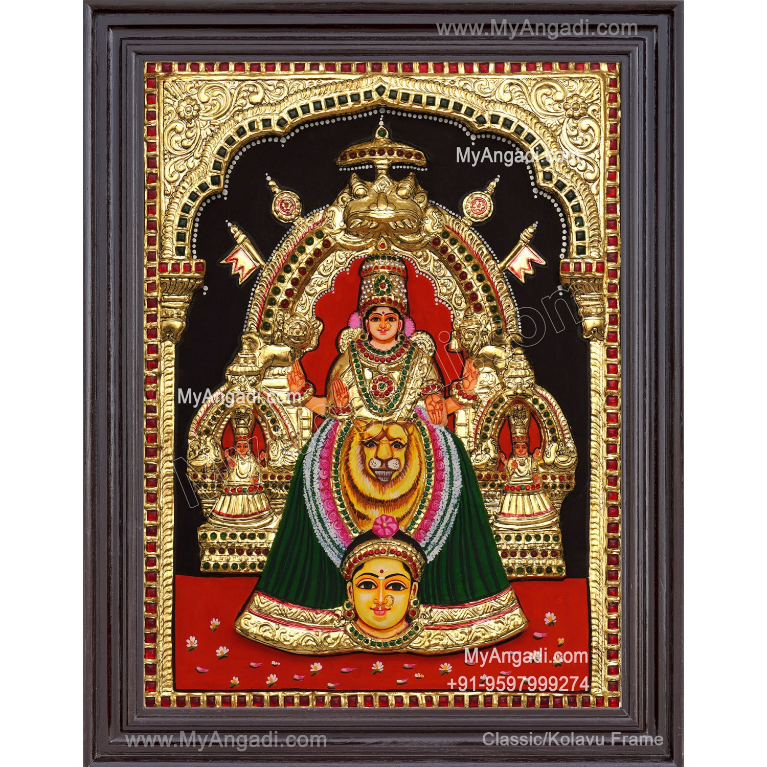 Kollur Mookambikai 3D Tanjore Painting