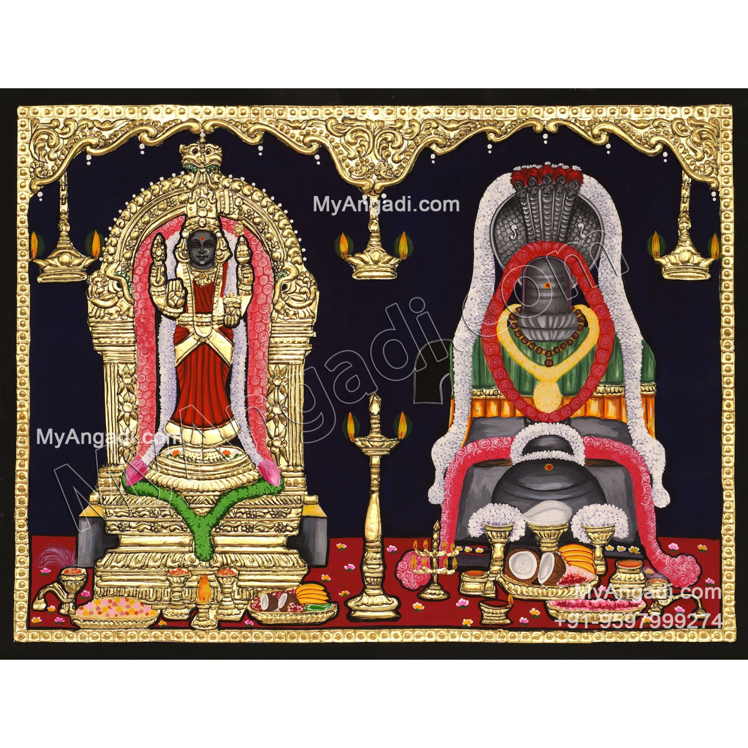 Vaitheeswaran Thaiyal Nayagi Tanjore Painting - Buy Tanjore Paintings ...