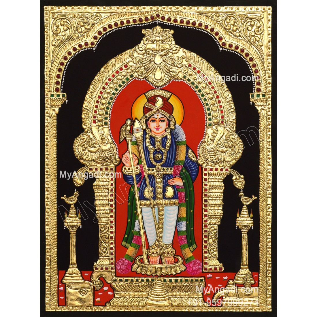 Raja Alangara Murugan Tanjore Painting