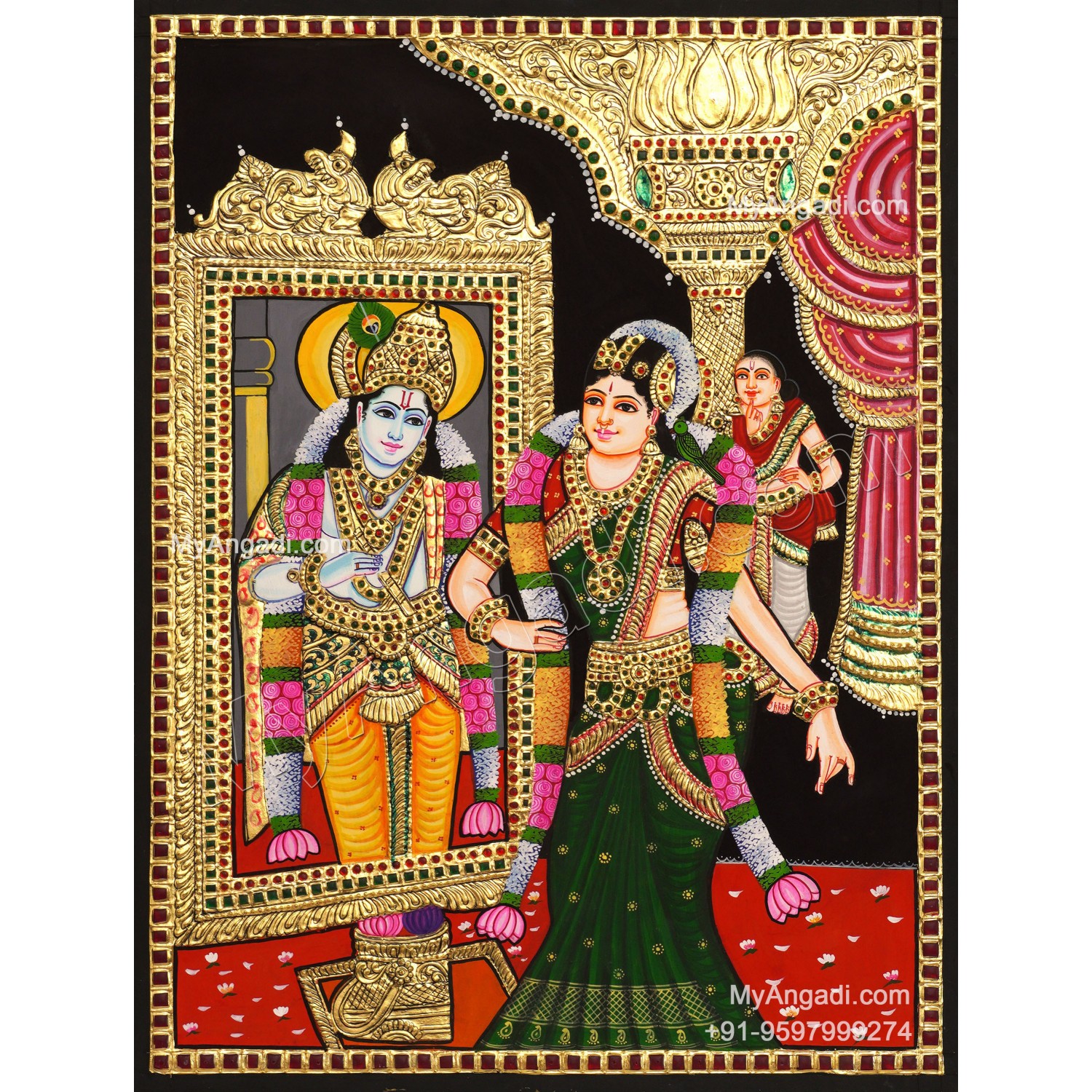 Aandal Tanjore Painting, Andal Tanjore Painting, Buy Aandal Tanjore ...