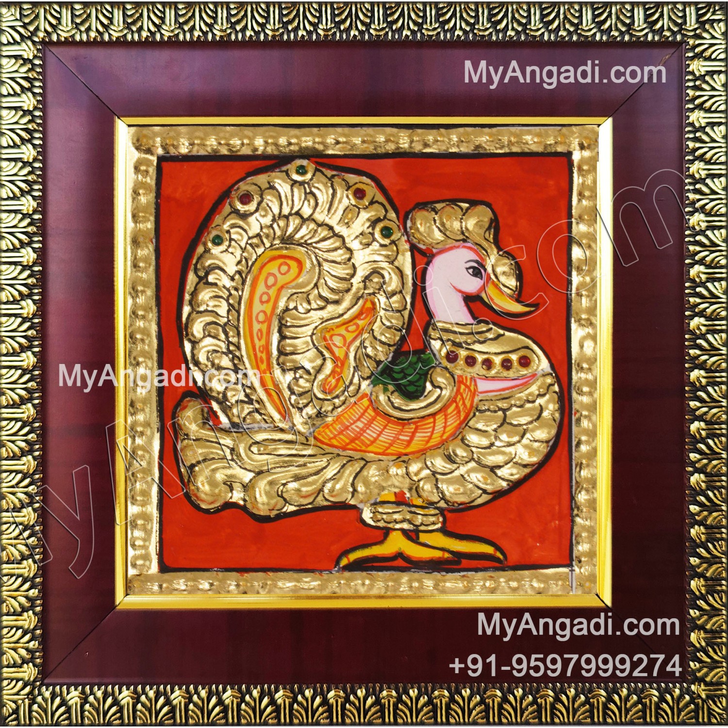 Annam Swan / Anna Pakshi Tanjore Painting, Buy Anna Pakshi Tanjore ...