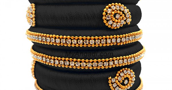 Black colour Silk Thread Bangles
