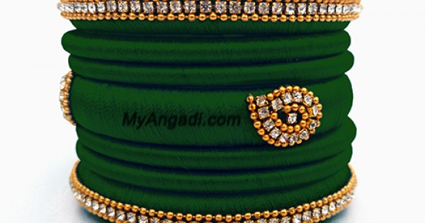 Dark Green Silk Thread Bangles