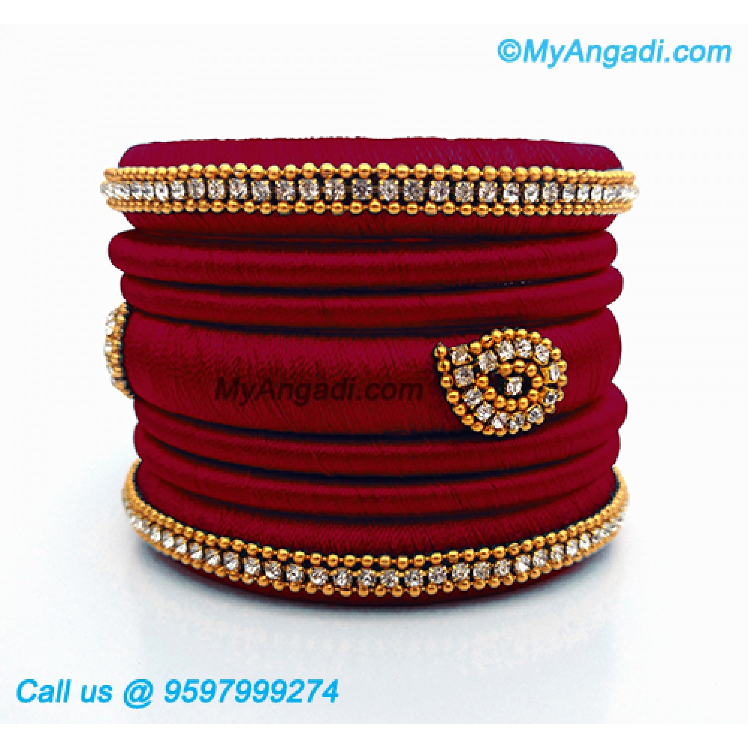 Maroon Colour Silk Thread Bangles