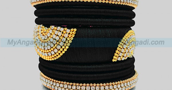 Black colour Silk Thread Bangles