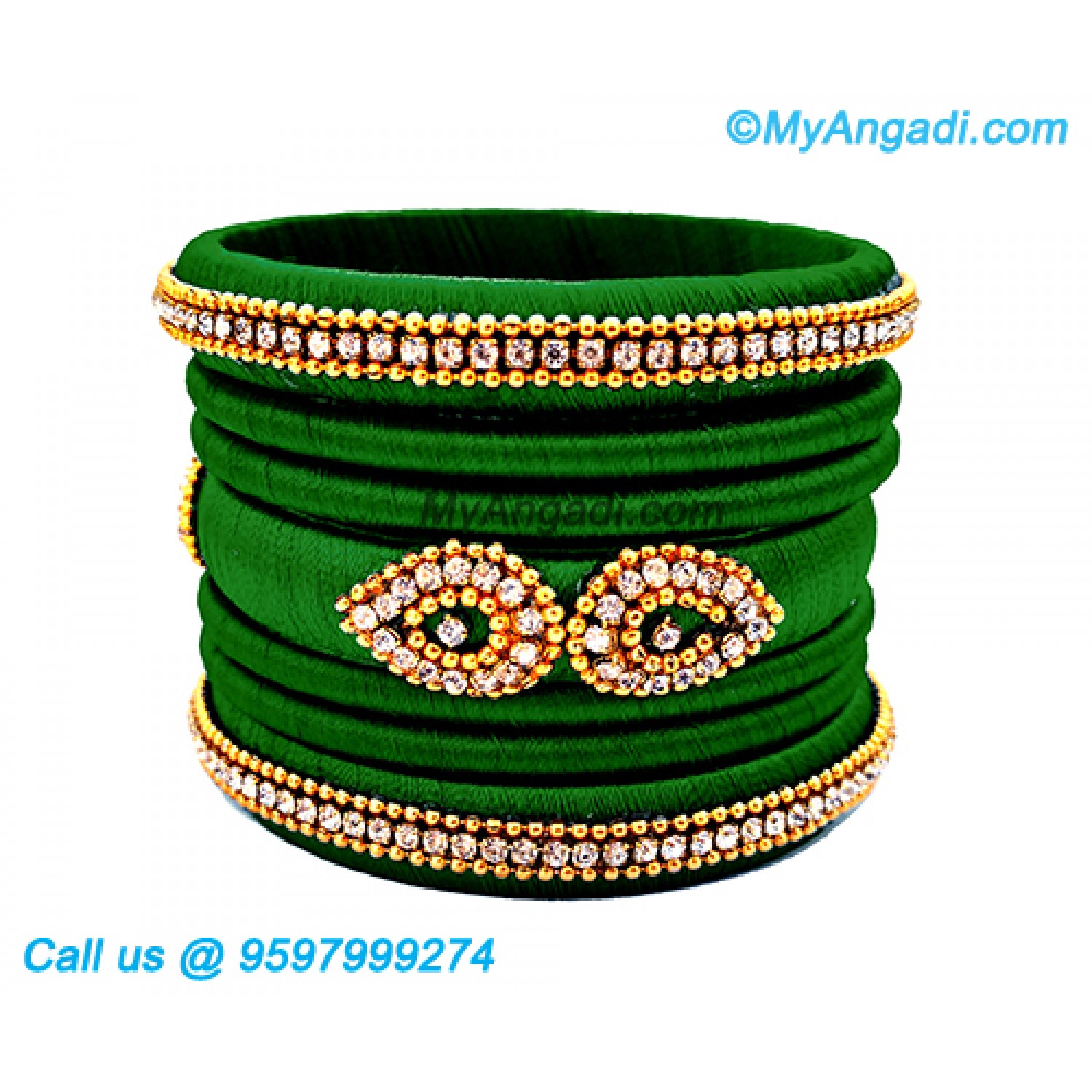 Dark Green Silk Thread Bangles