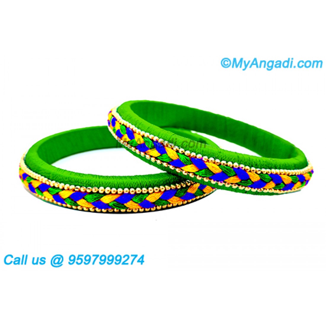 Lime Green Silk Thread Bangles