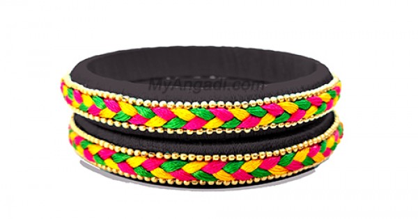 Black colour Silk Thread Bangles