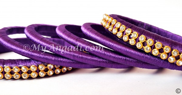 Purple Colour Silk Thread Bangles